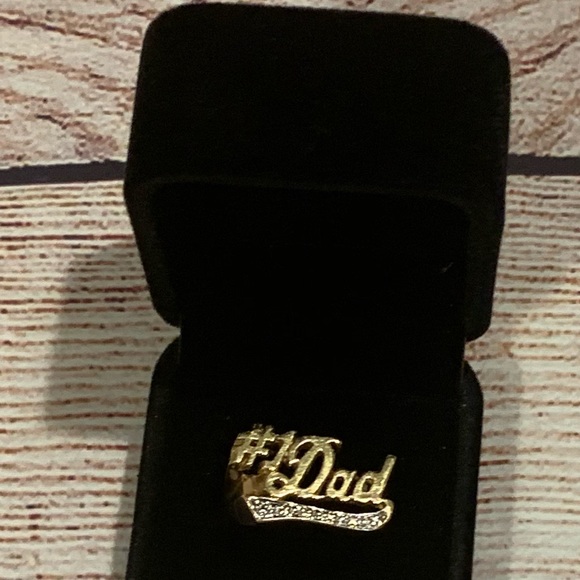 Accessories | 1k Yellow Gold 1 Dad Ring With Diamond Accent | Poshmark